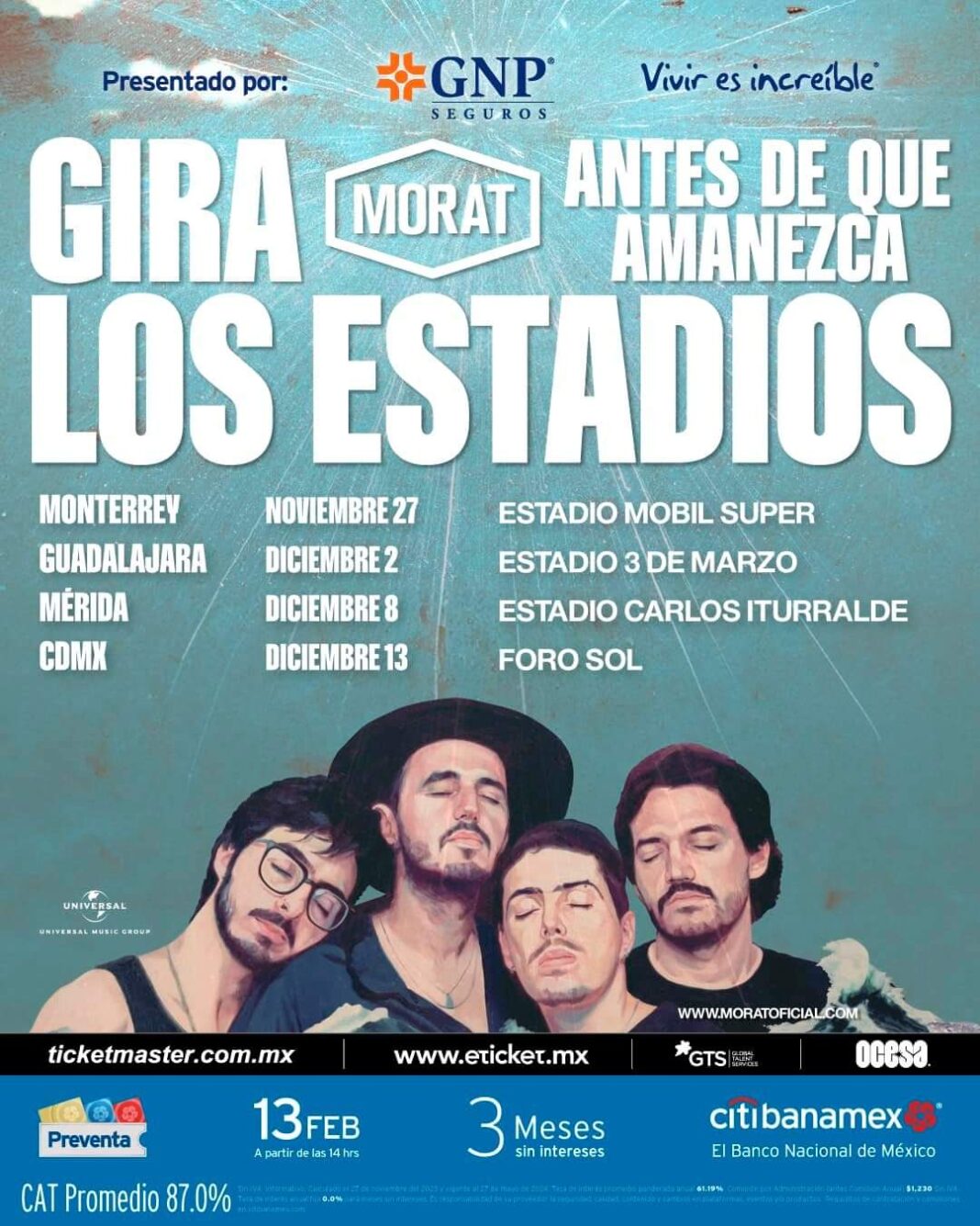 Concierto de Morat en la CDMX : Fecha, setlist y cómo llegar al Estadio GNP - Urbanda Magazine